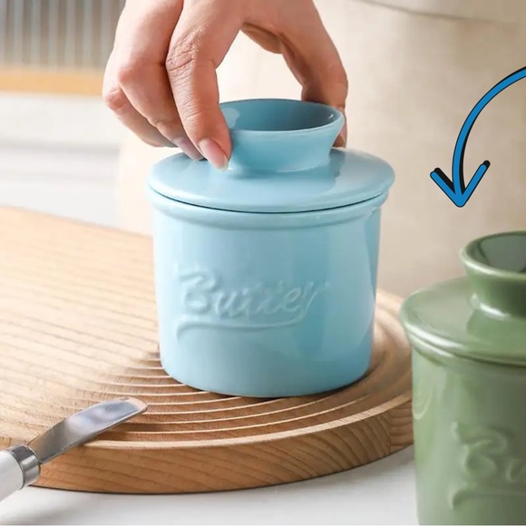 Kitchen | Military Green Porcelain French Butter Crock Keeper Soft ...